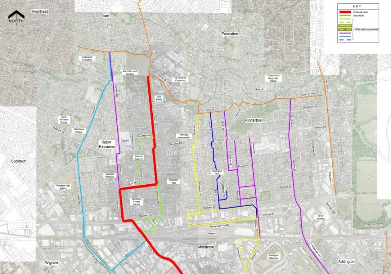 Norwest-Route-option-map-Ilam – Cycling in Christchurch